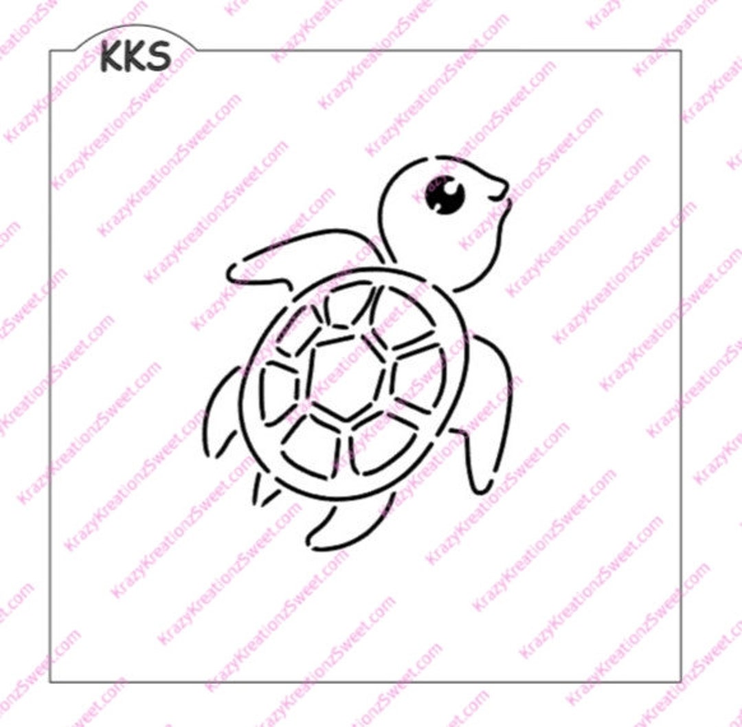 Paint Your Own Turtle Cookie Stencil, PYO Cookie, Summer Cookie Stencil ...