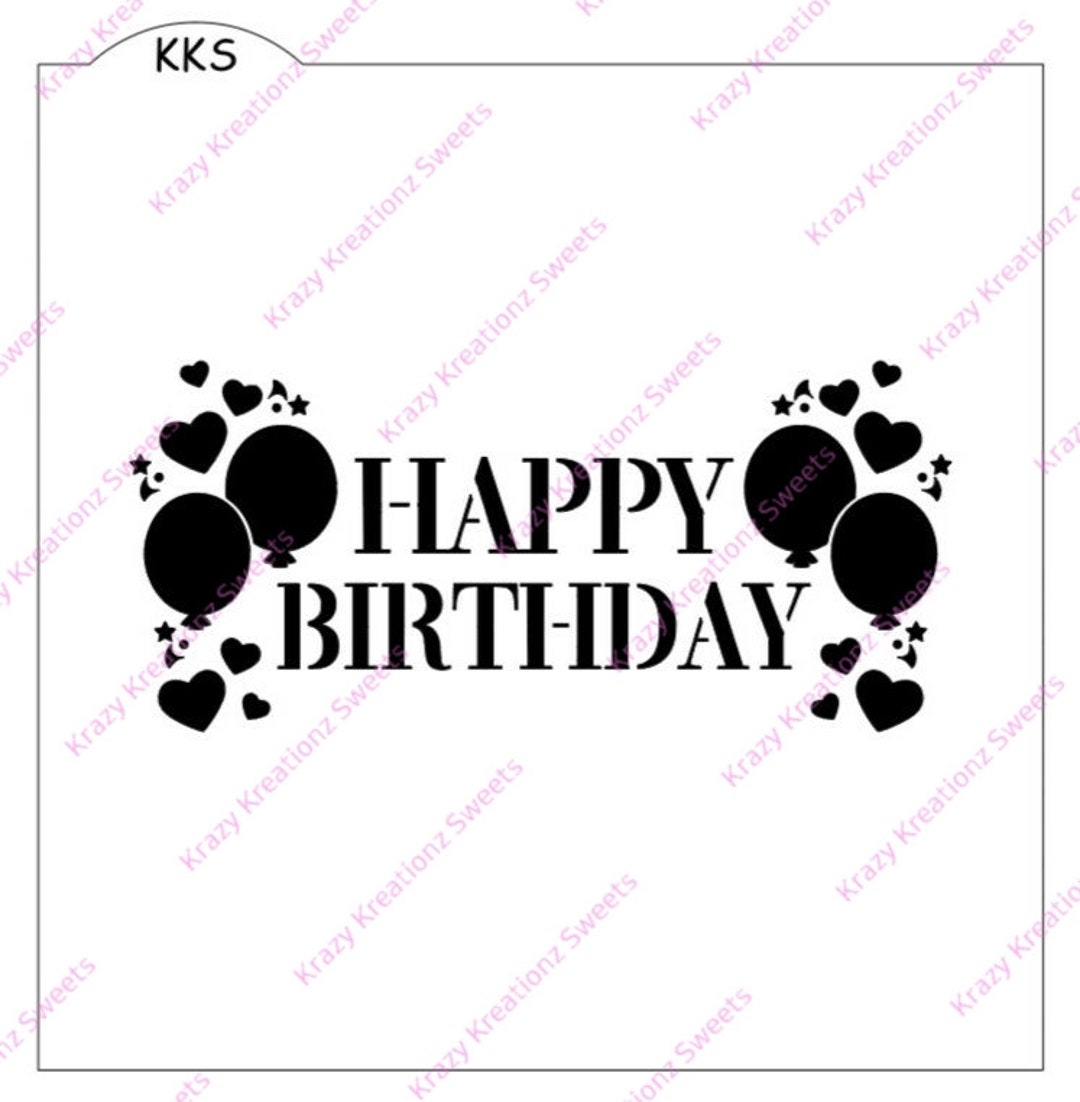 Happy Birthday Cake Stencil, Reusable Stencil, Cake Decorating, Custom ...