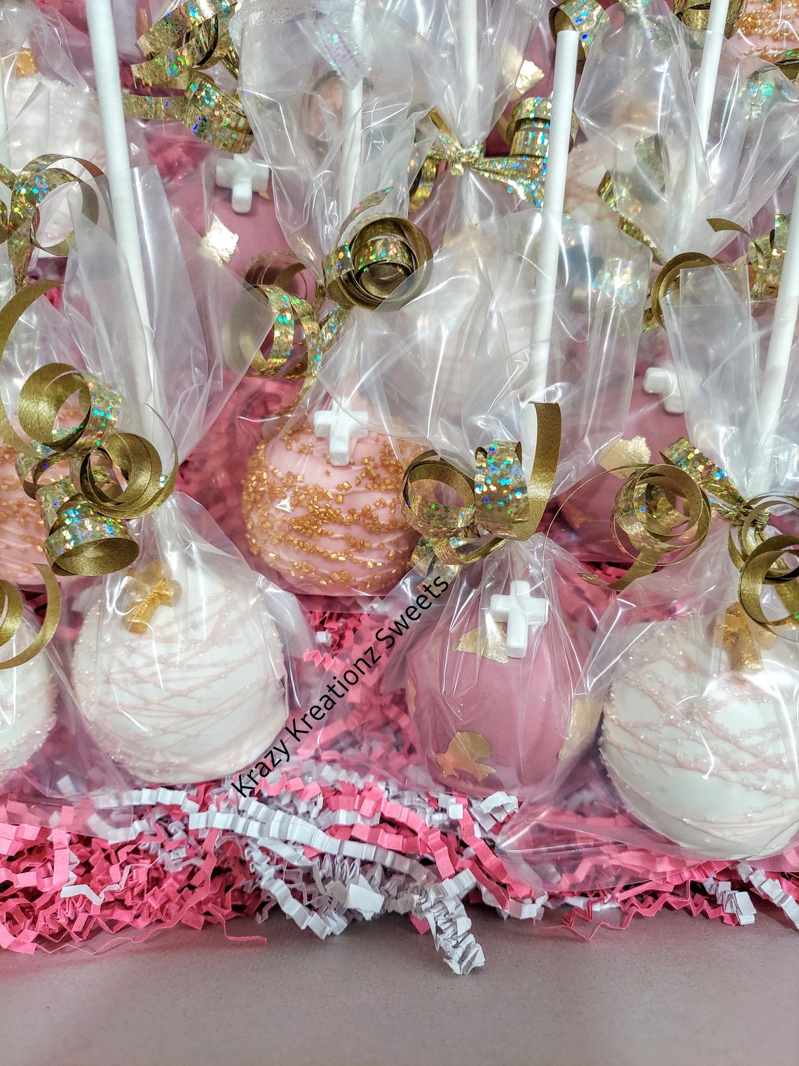 Christening Themed Cake Pops, Baptism Themed Cake Pops , Communion ...