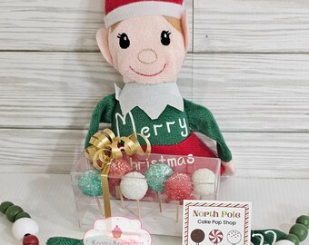 INSTANT DOWNLOAD I Mini North Pole Cake Pop Shop I Elf Delivery I Label ...