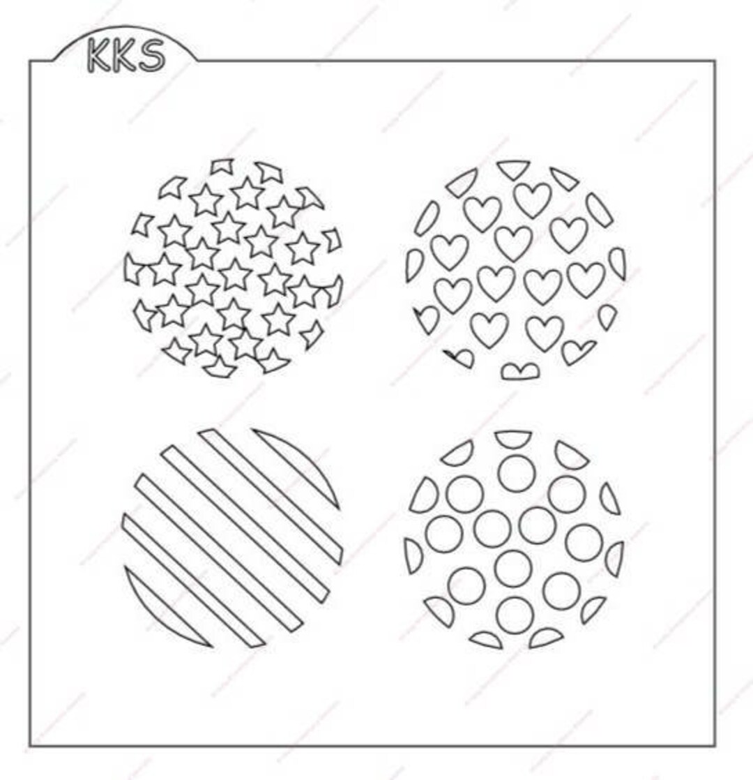 Oreo Cookie Cookie Stencil, 4-in-1, Hearts, Stars, Stripes, Dots ...