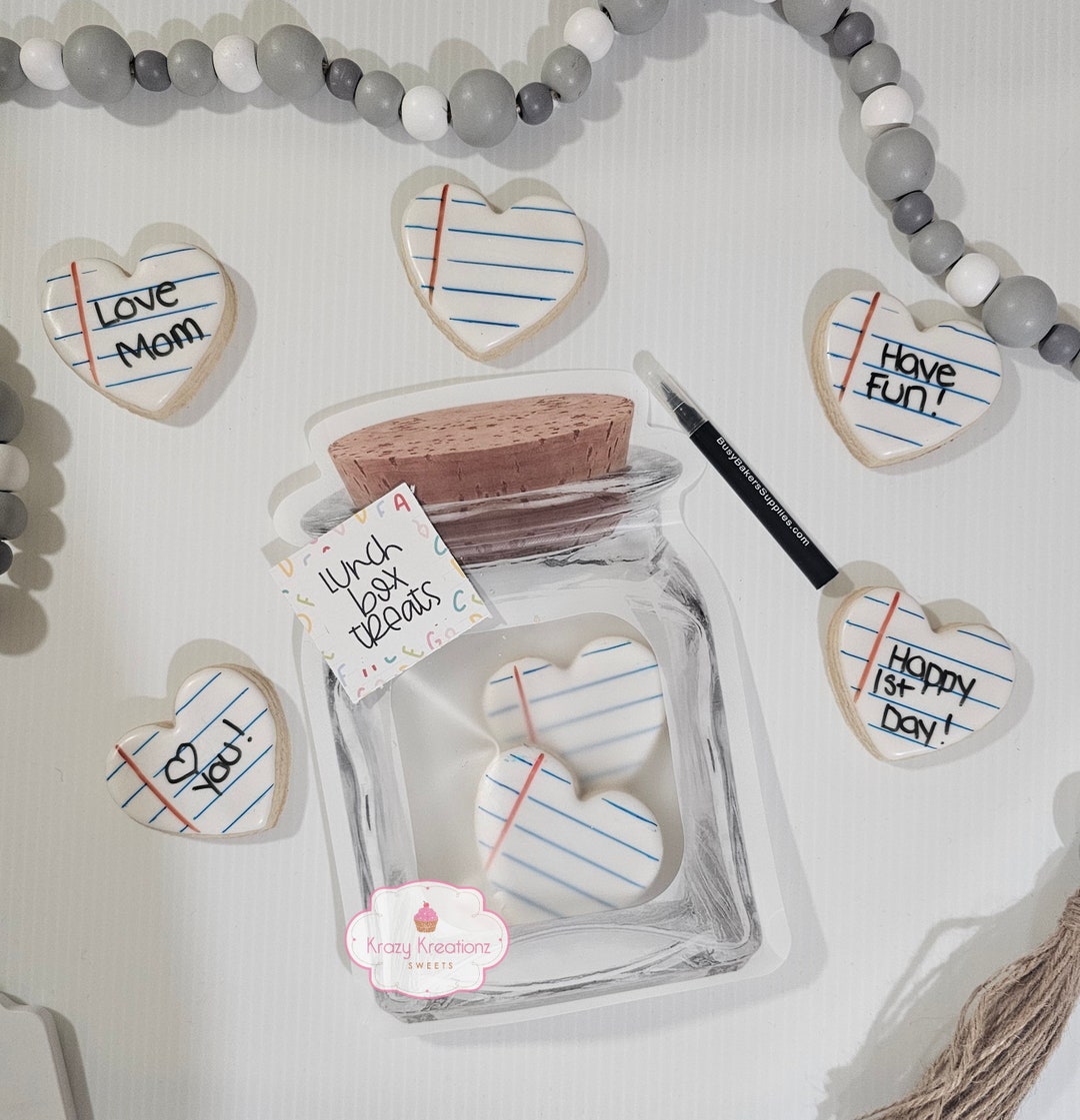 Notebook Heart Lunch Box Treats, Back to School, Edible Marker, Custom ...