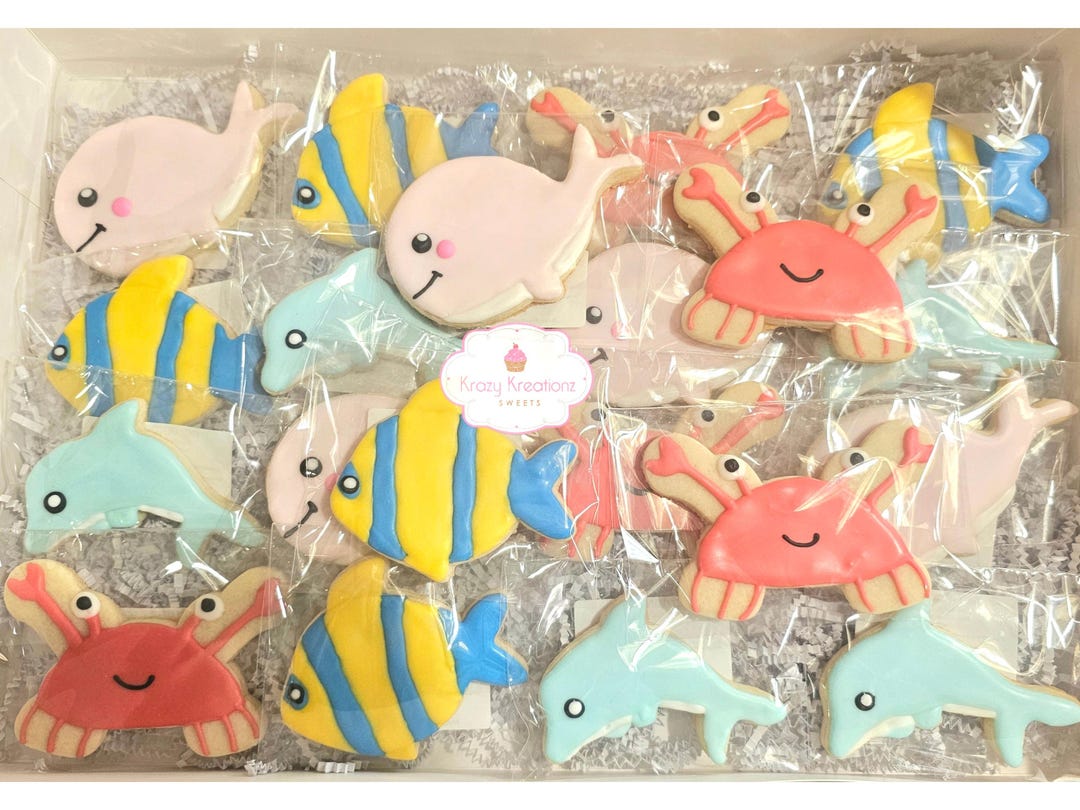 Sea Creature Decorated Sugar Cookies, Under the Sea - Etsy