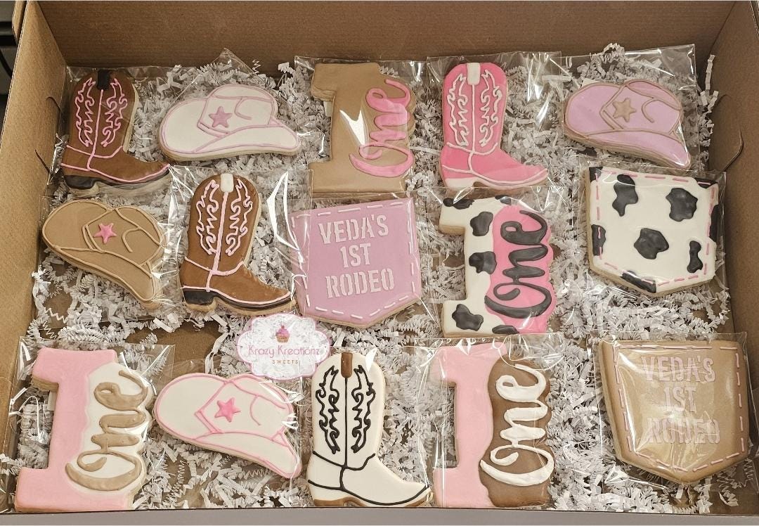 First Rodeo Sugar Cookies – 1 Dozen Individually Wrapped – Cowgirl ...