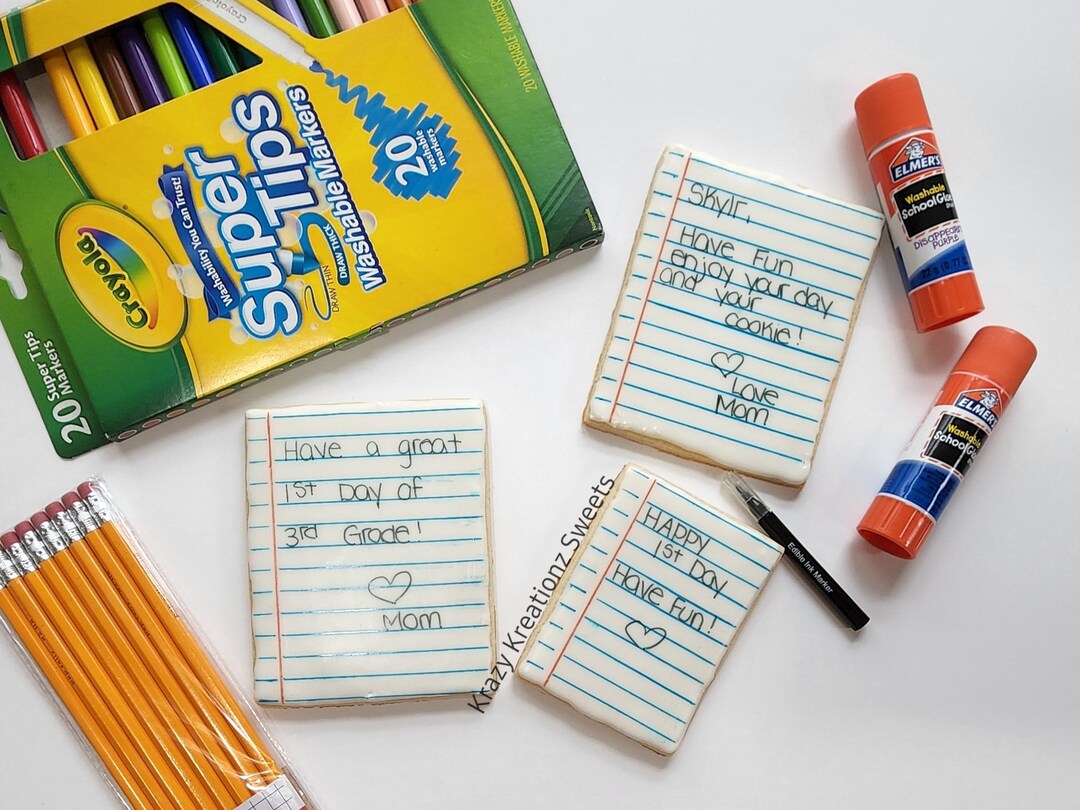 Back to School Notebook Cookies - Etsy
