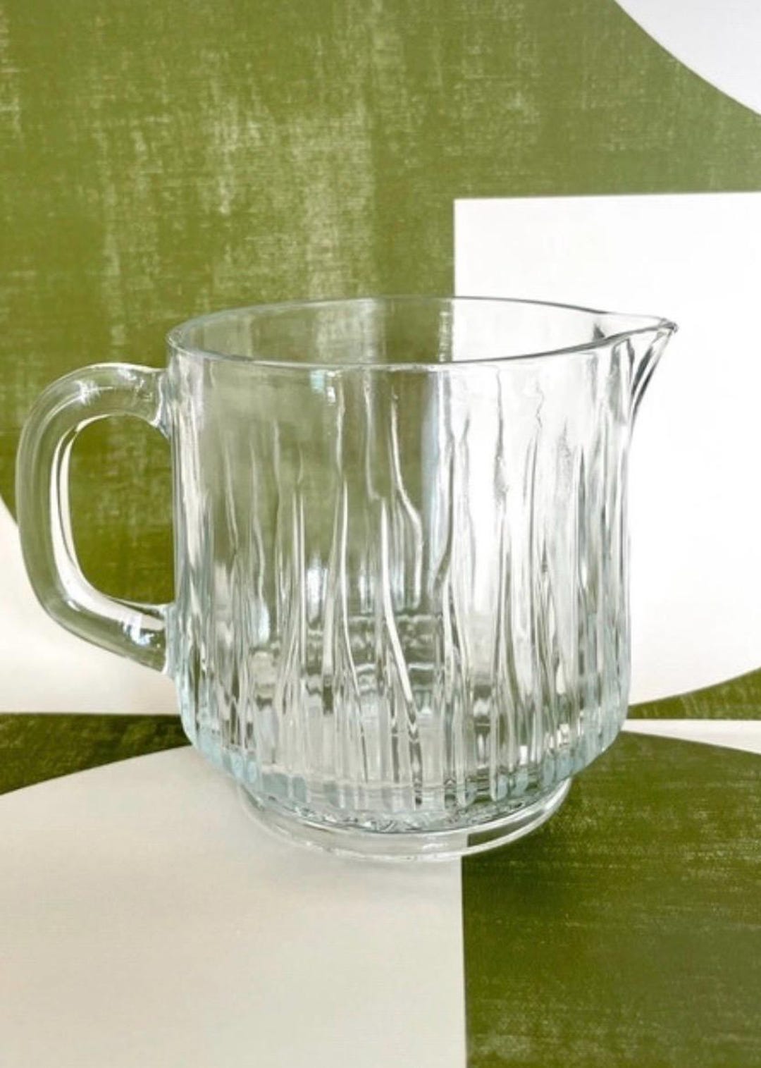 Vintage Ravenhead, White Fire Pattern Glass Jug, Retro Textured ...