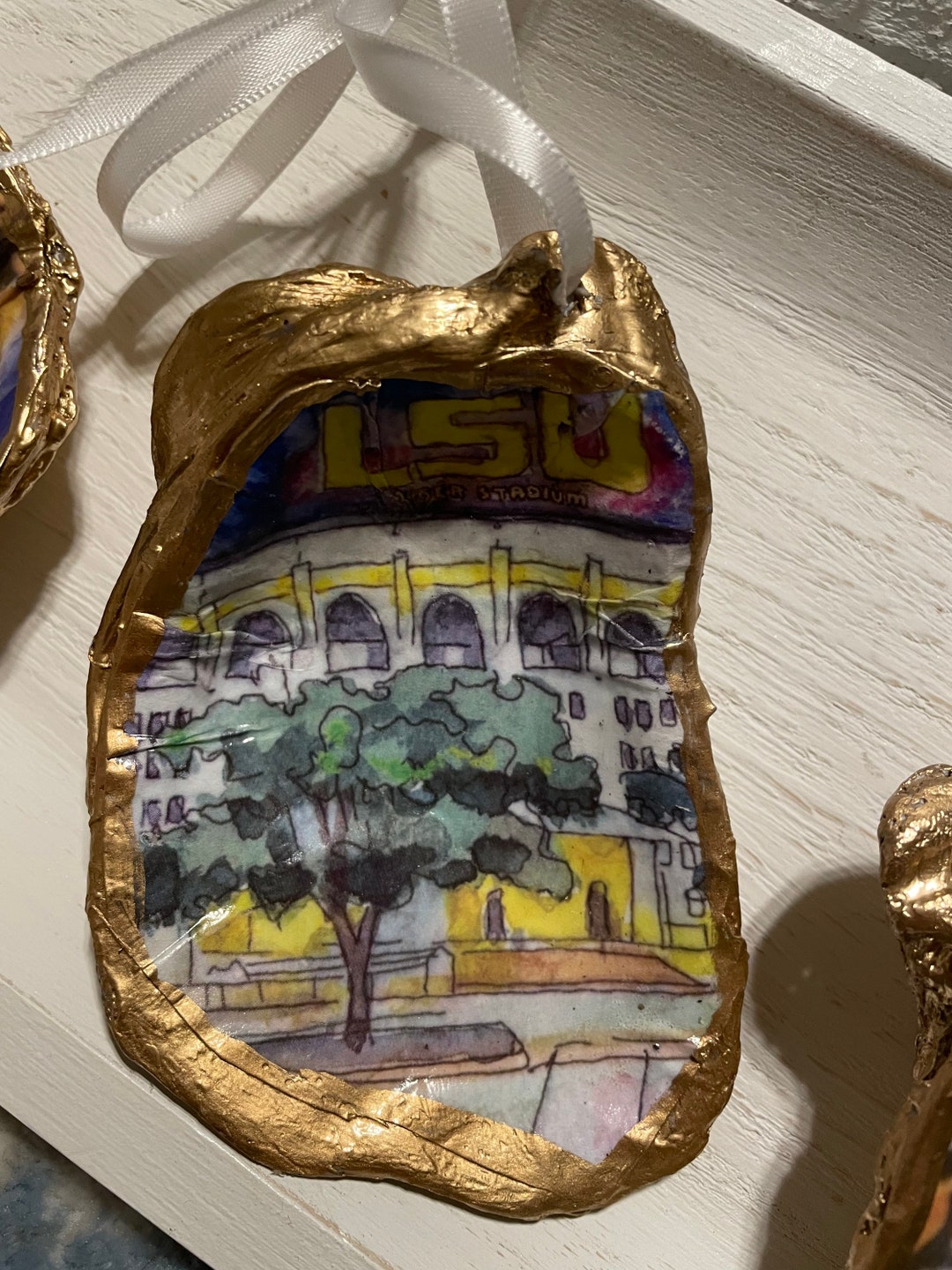 Lsu-themed Oyster Shell Ornament-stadium 4 - Etsy