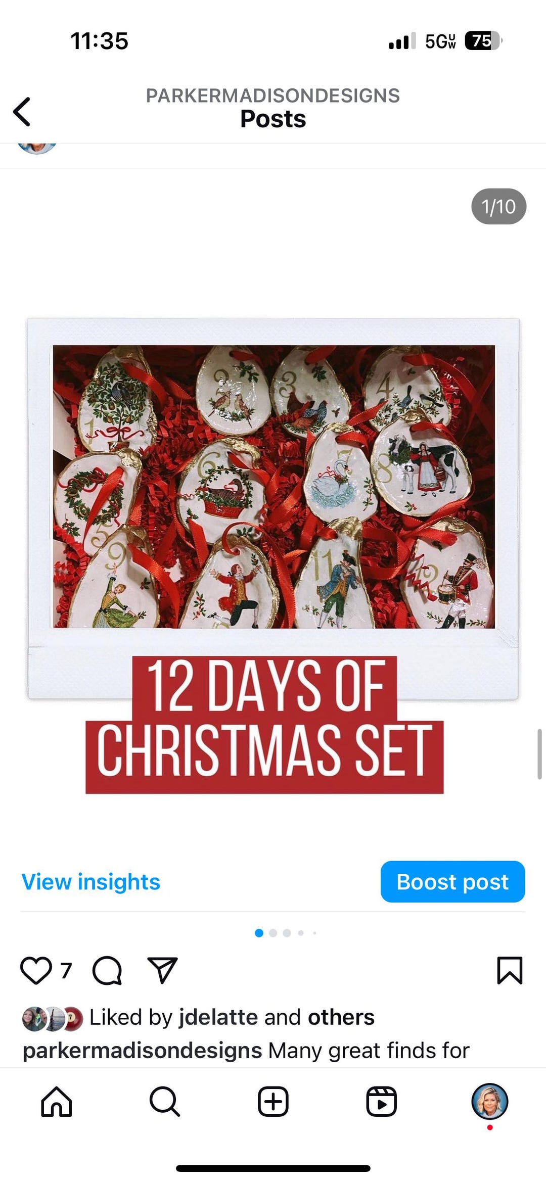 12 Days of Christmas Ornament Set - Etsy