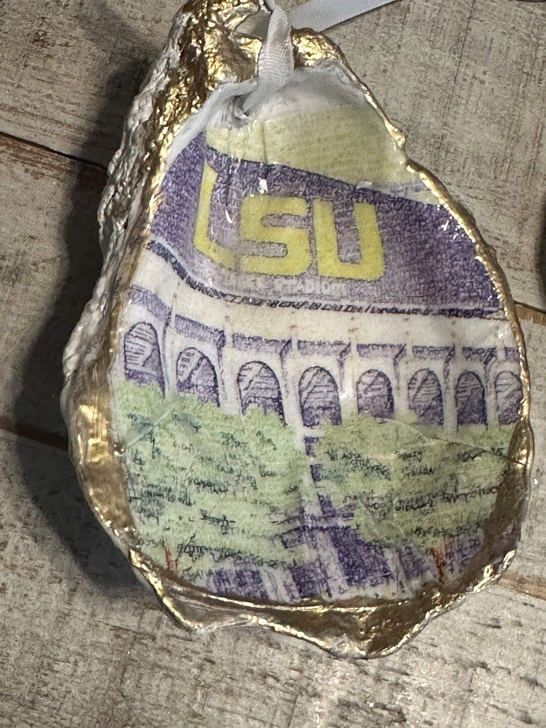 Lsu-themed Oyster Shell Ornament- Stadium 2 - Etsy