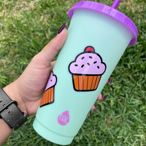 COLOR CHANGING Cupcake Cup 24oz Cup Personalized Cup - Etsy