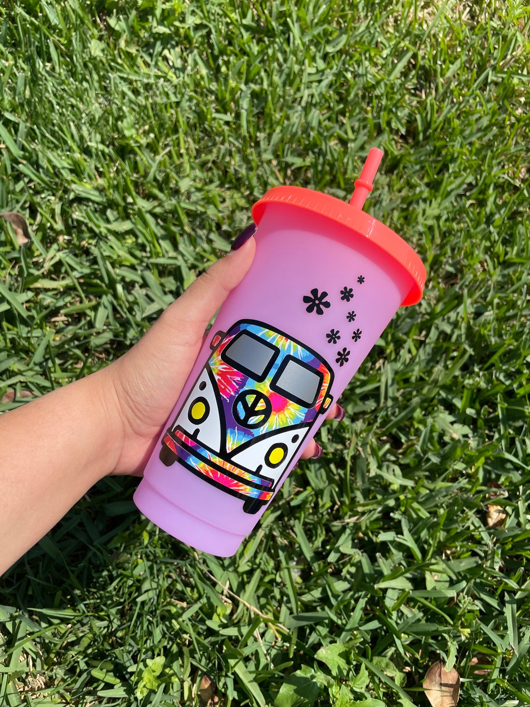 COLOR CHANGING CUP Retro Van Cup 24 Oz Retro Van Personalized - Etsy