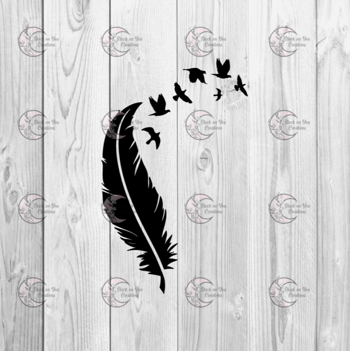 Feather & Birds Sticker / Vinyl Decal - Etsy