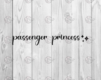 Passenger Princess Sticker Car Vinyl Mirror Sticker Decal Lettering ...