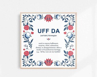 DIGITAL DOWNLOAD Uff Da Definition Print Norwegian - Etsy