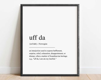 Boho Farmhouse Sign Uffda Definition Norwegian Scandanavian - Etsy