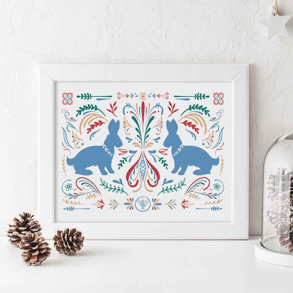 Rabbit Folk Art - Etsy