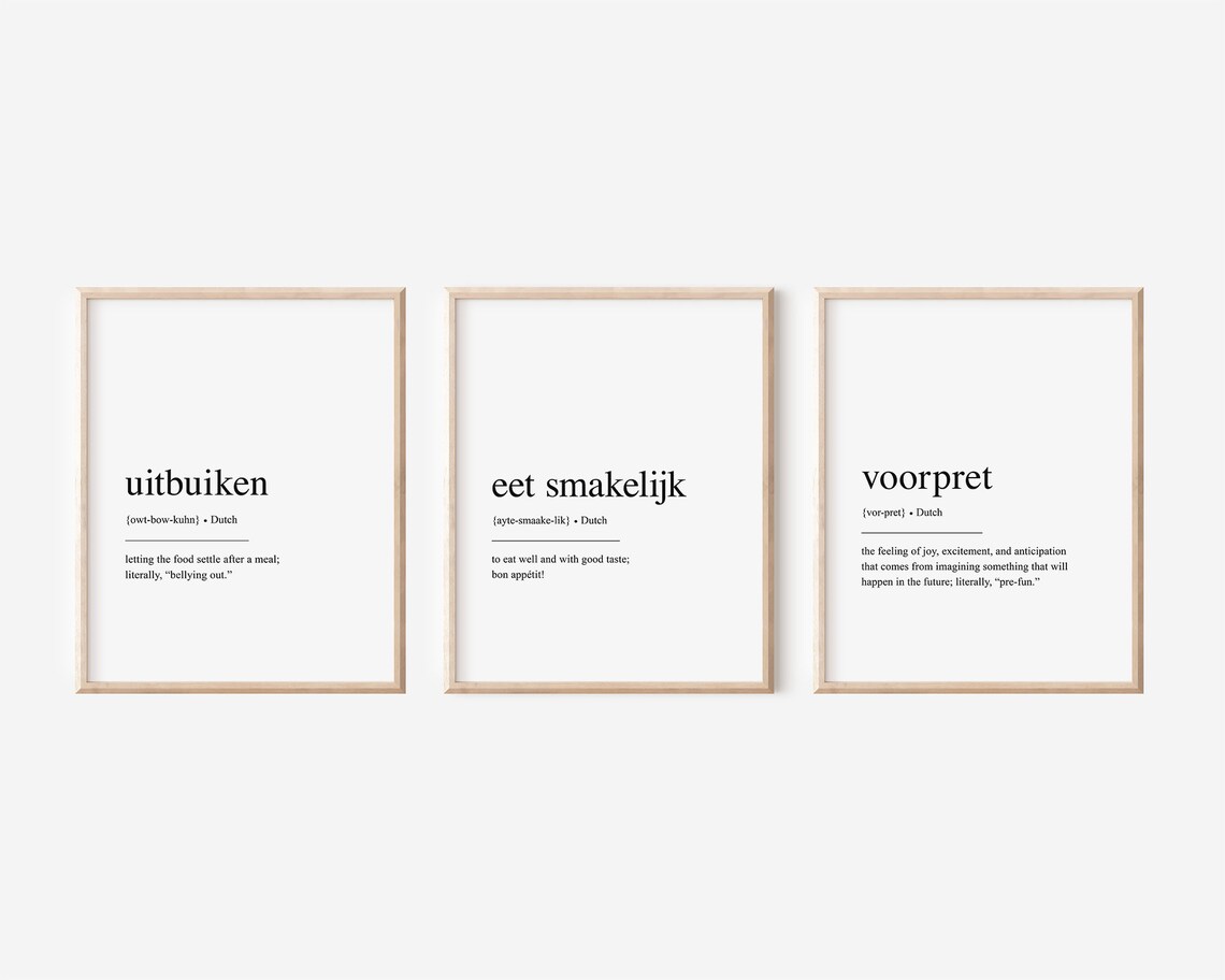 Set of 6 Dutch Definition Printables Bundle Including - Etsy