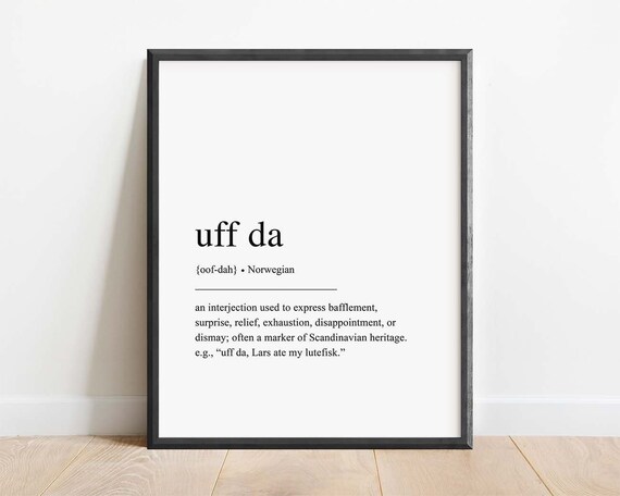 Uff Da Definition Print Norwegian Definition Print - Etsy UK