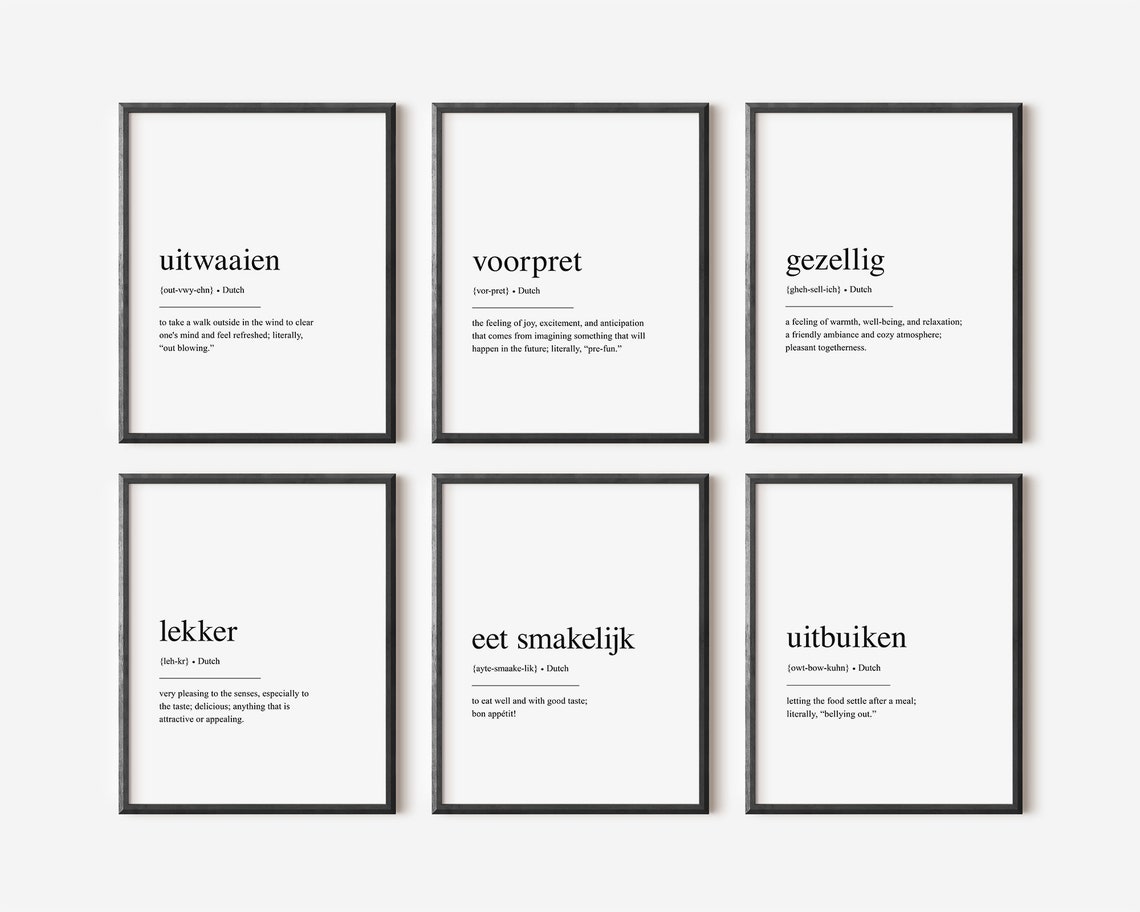 Set of 6 Dutch Definition Printables Bundle Including - Etsy