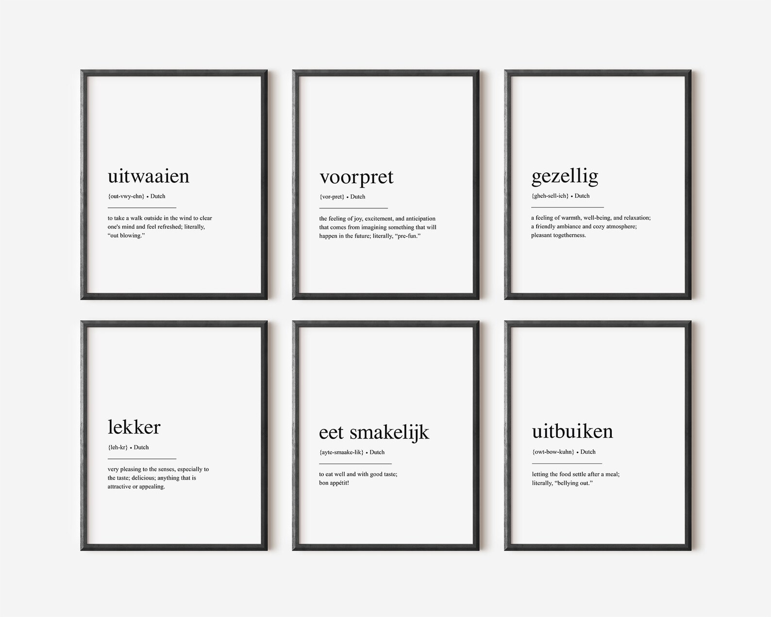 Set of 6 Dutch Definition Printables Bundle Including - Etsy