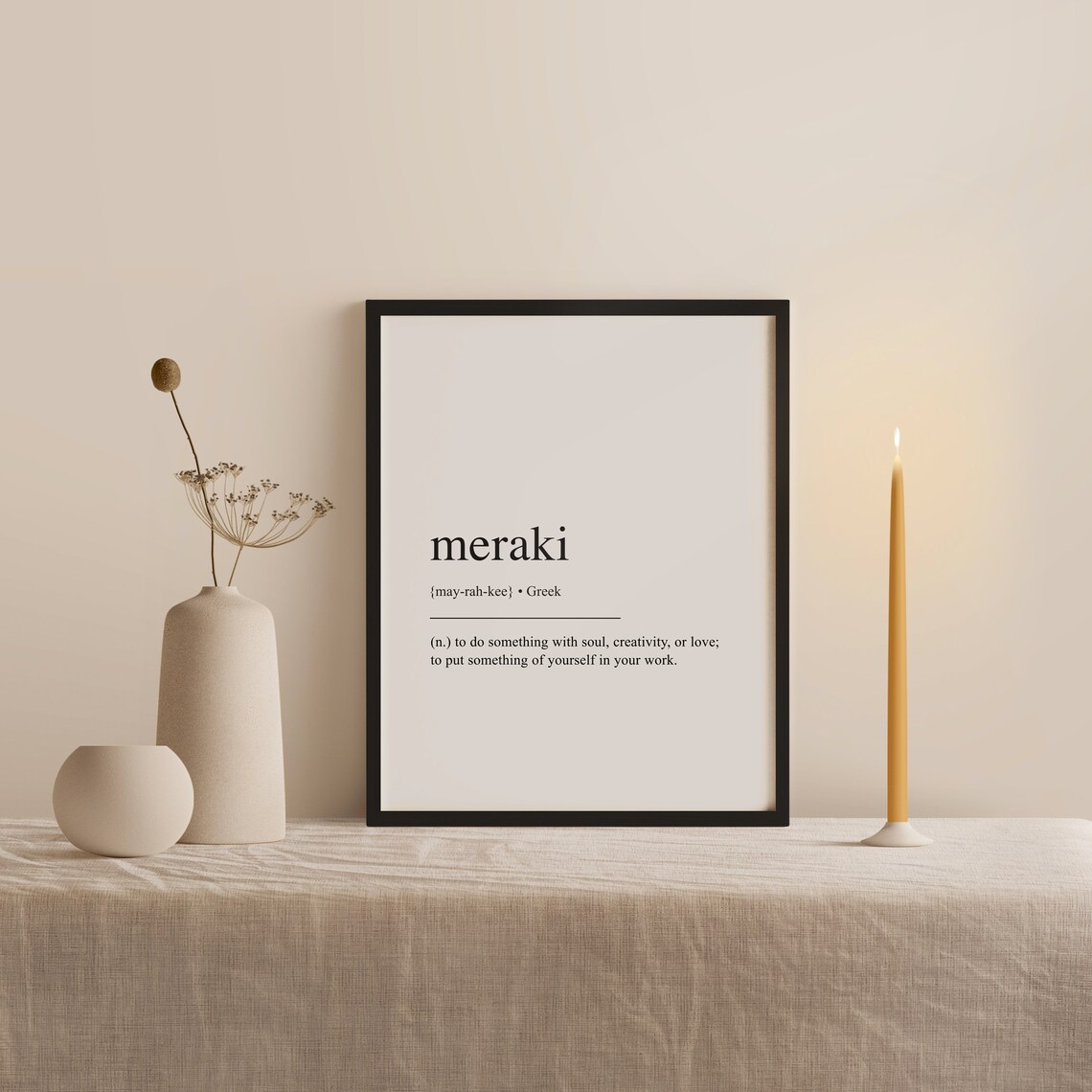 Digital Download Meraki Definition Print Greek Art Print | Etsy