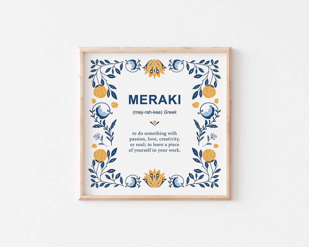Meraki Definition Print, Greek Art Print, Scandinavian Art, Nordic ...