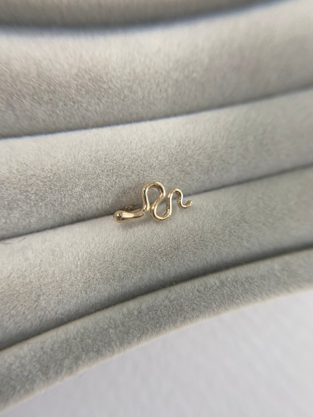 10K Solid Gold Snake Ear Piercing: Cartilage Helix Stud - Etsy