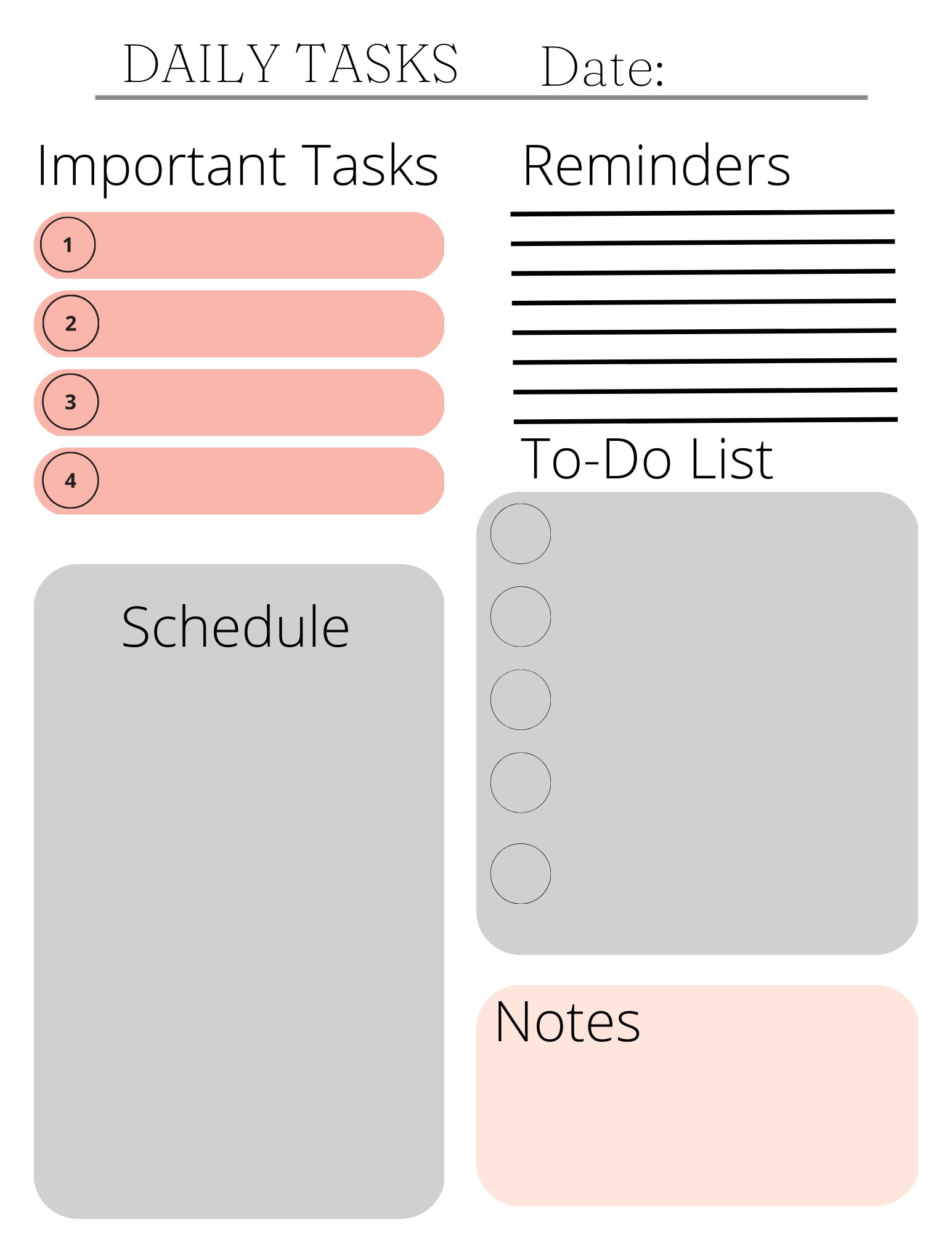 Printable Daily Tasks Digital Download - Etsy