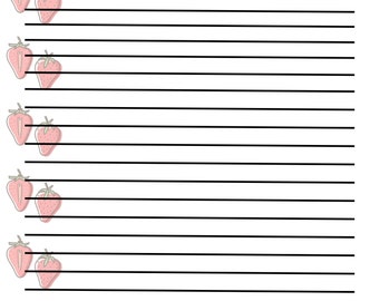 Kawaii Strawberry Milk Pastel Notes Template Printable Digital Download ...