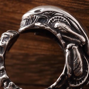 999 Sterling Silver Alien Ring Alien Lover Gift Space Lover Jewelry ...