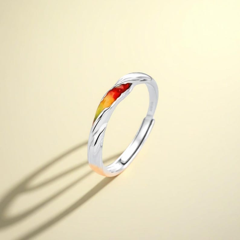 999 Sterling Silver Rainbow Matching Couple Rings – Adjustable Pride ...