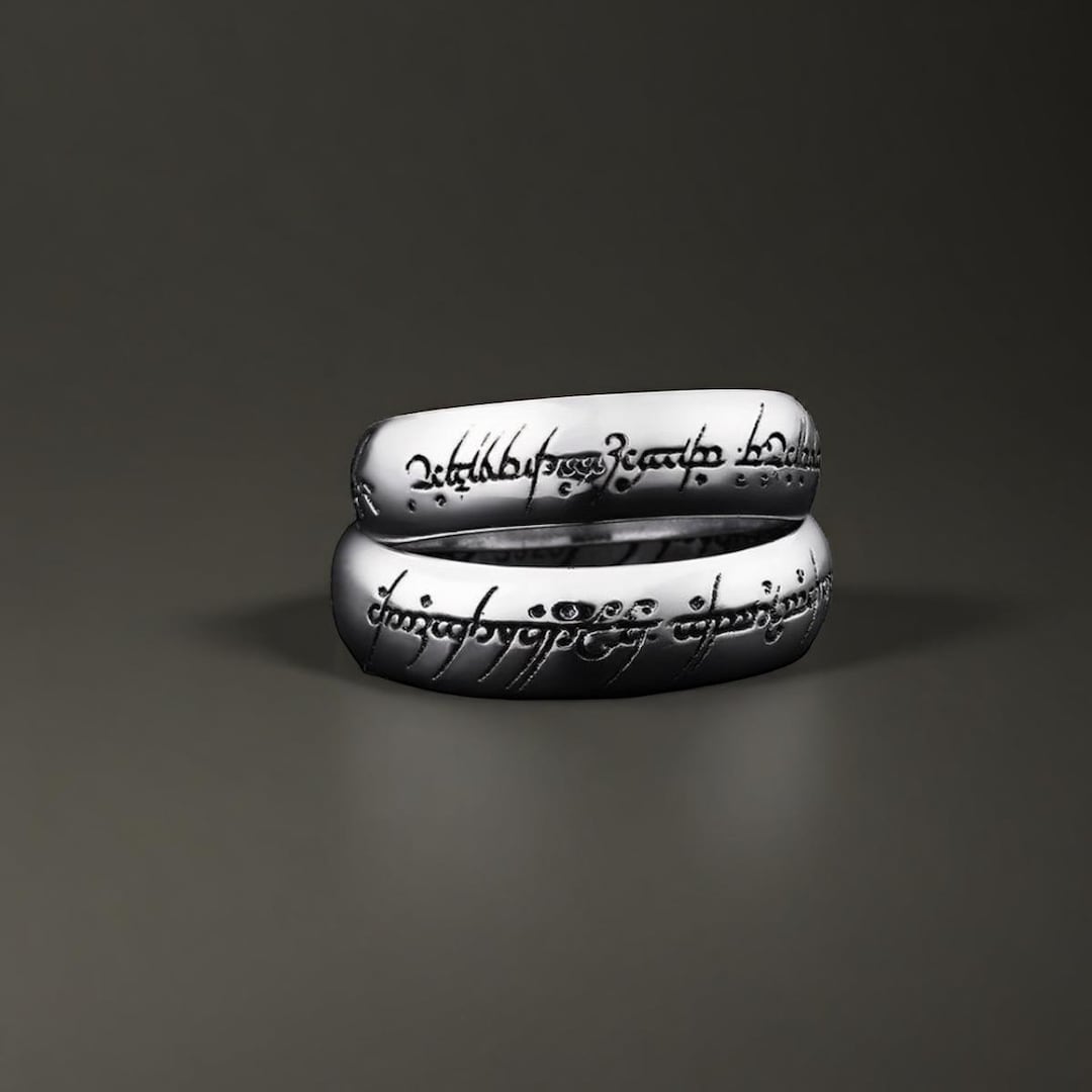 Matching the One Rings, 999 Sterling Silver Couple Rings, Lord of the ...