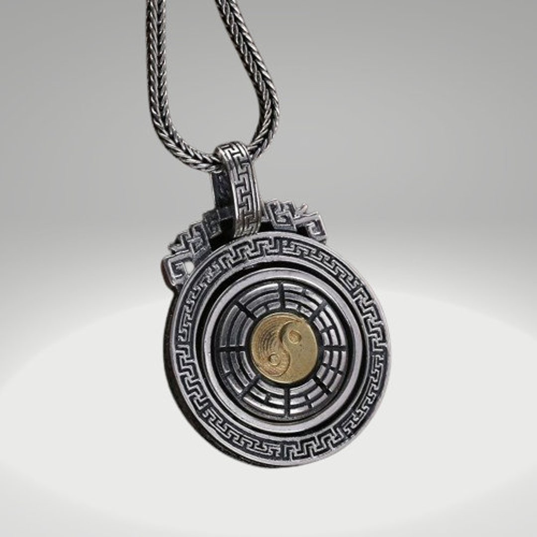 925 Sterling Silver Tai Chi Eight Trigrams Rotatable Circle - Etsy UK