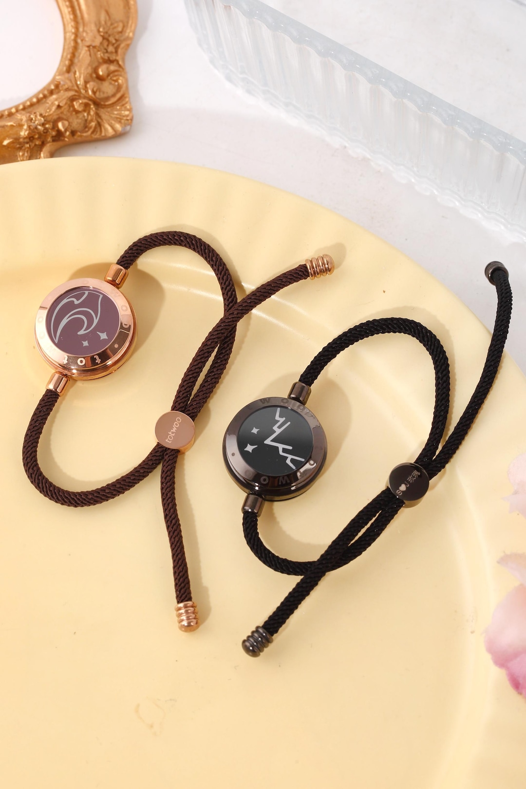 Set of 2 Custom Smart Vibration Matching Bracelets, Mountain & Sea ...