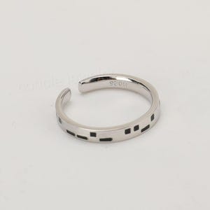 925 STERLING SILVER Morse Code Matching Couple Rings, Free Engraving ...