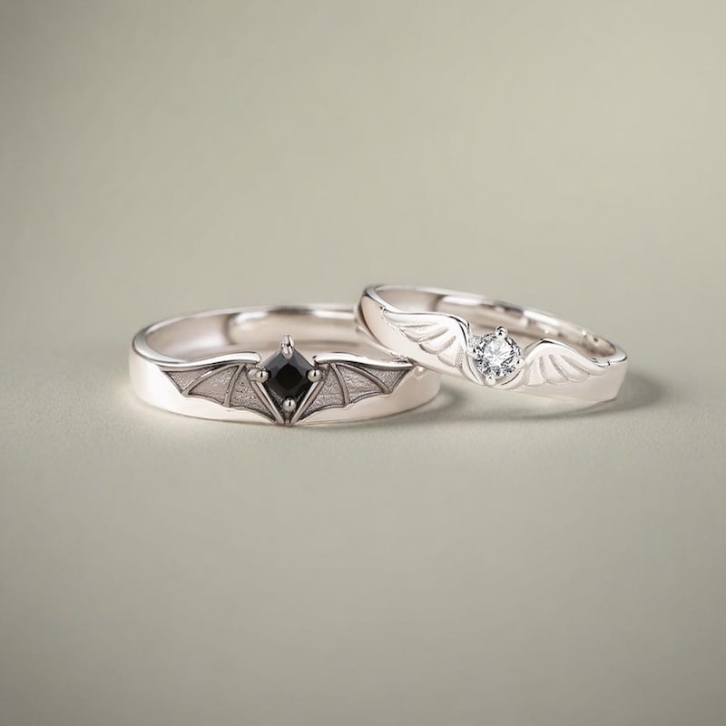 Angel and Devil Couple Rings - Etsy