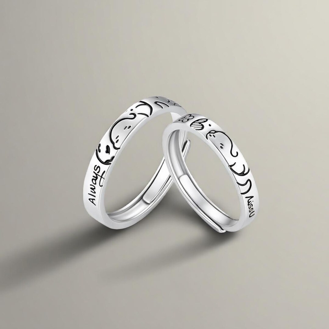 Always & Miss U: Love Bond Matching Rings in 925 Sterling Silver, Free ...