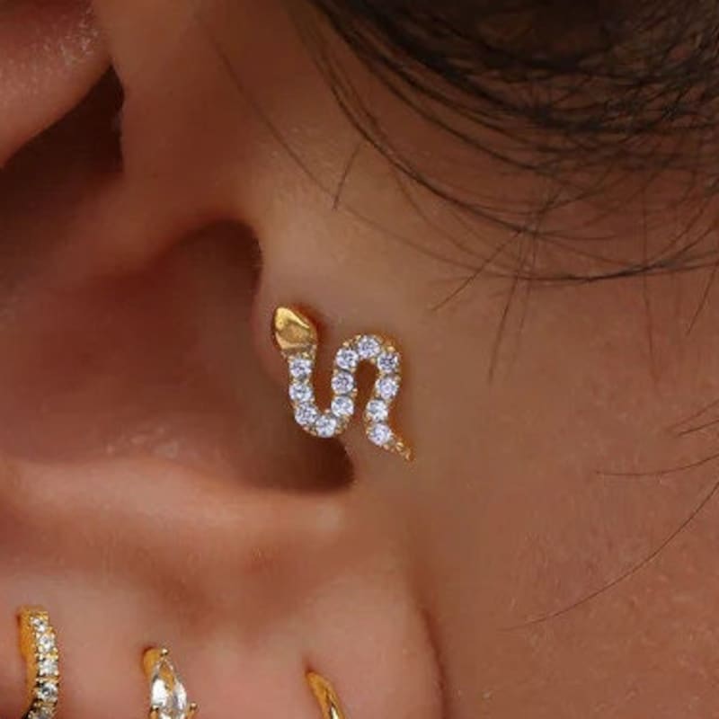 Snake Stud Earrings - Etsy