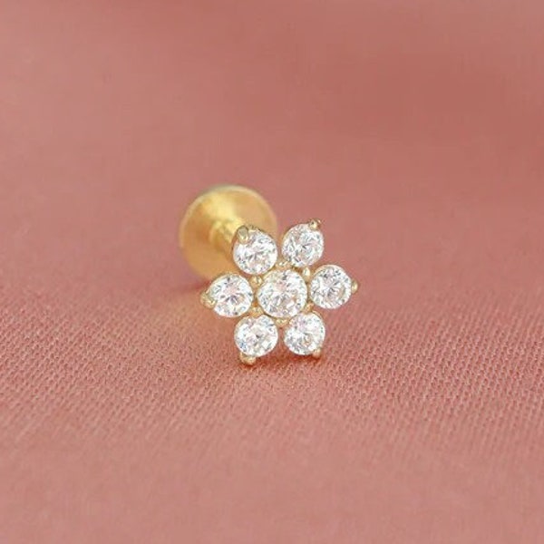 Flower Cartilage Earring - Etsy