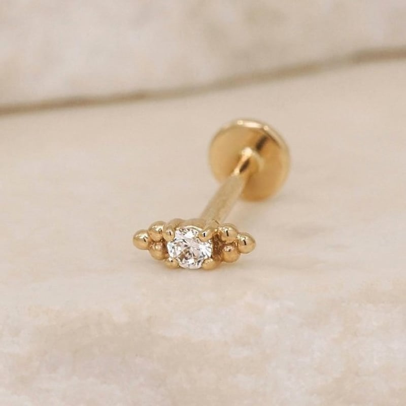 14k Gold Cartilage Earring - Etsy