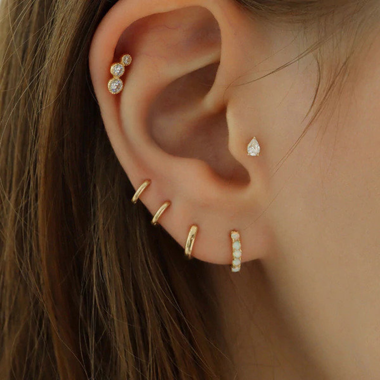 Diamond Solitaire Studs Pear Diamond Small Diamond Stud - Etsy