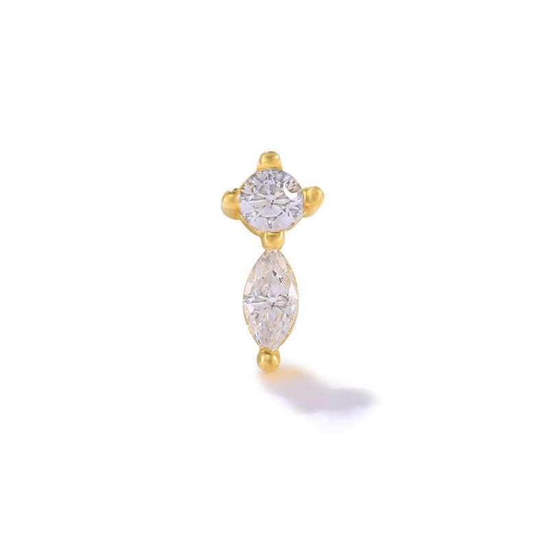 14kt Solid Gold Tiny Stud Earring Helix Gold Studs Cartilage - Etsy