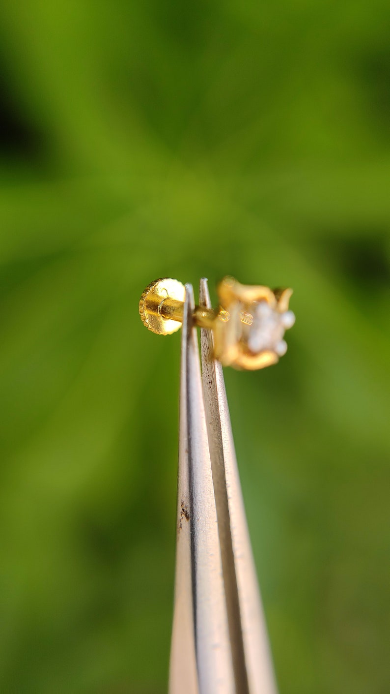 14k Gold Diamond Helix Piercing Cartilage Earring Diamond - Etsy