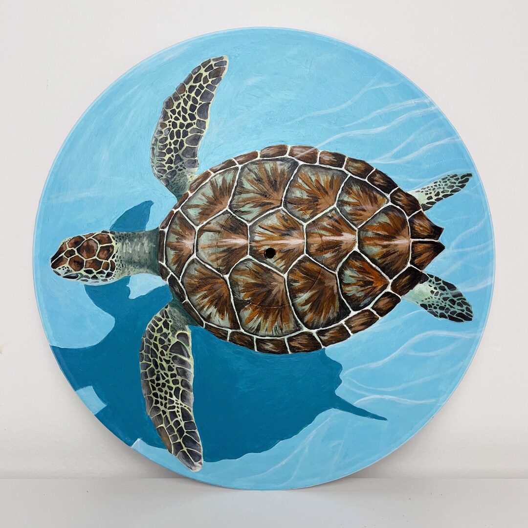 Sea Turtle Hand Painted Vinyl Record - Etsy