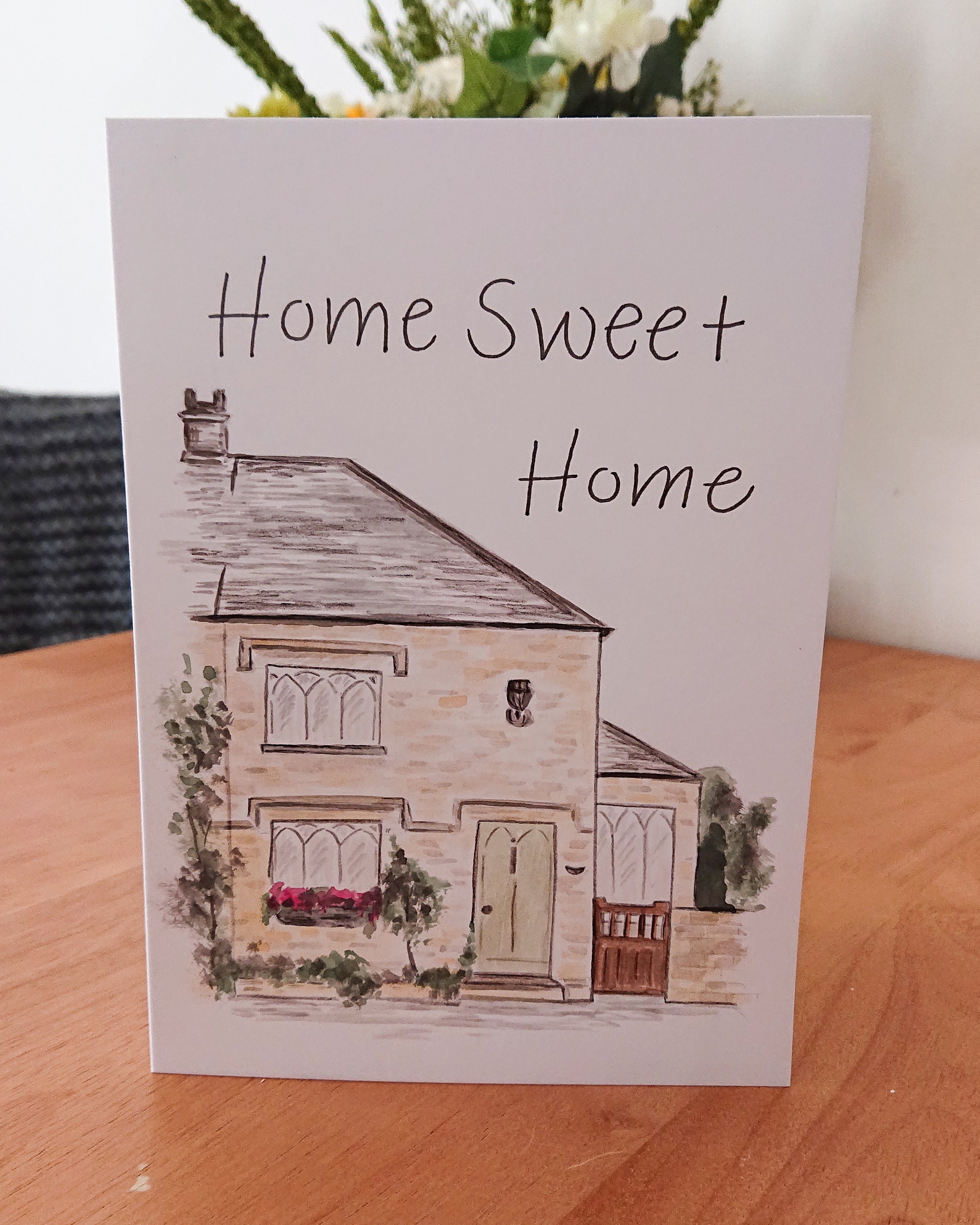 Hand-painted Personalised New House Card Watercolour House - Etsy