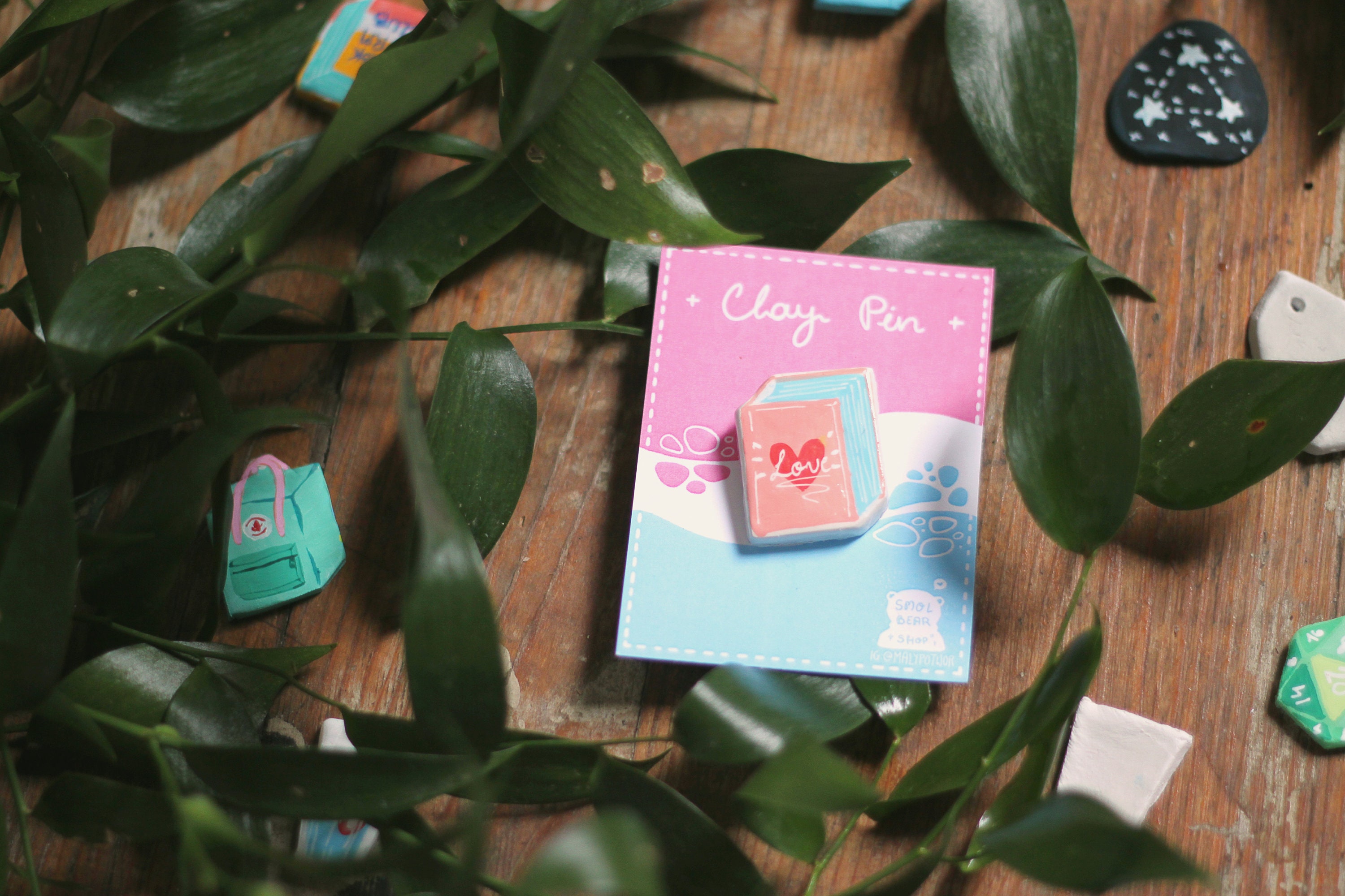 Cute Handmade Book Clay Pin/pinbook - Etsy