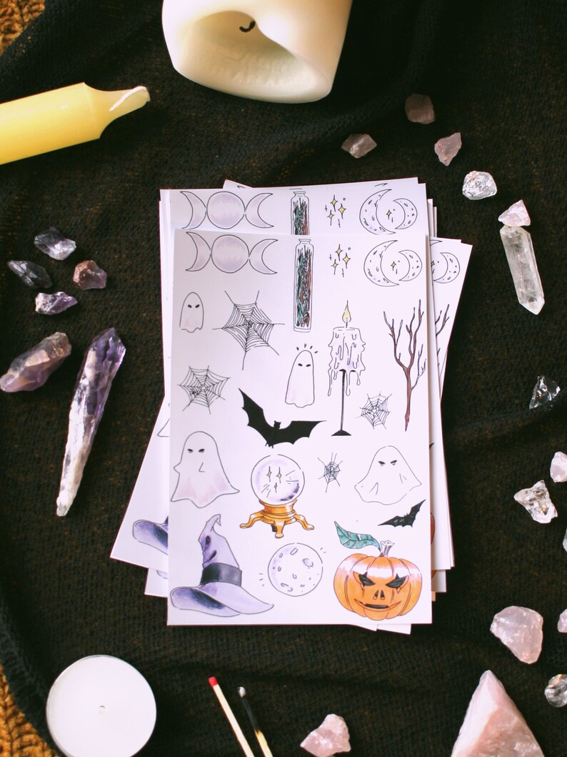 Spooky Sticker Sheet / Ghostly Sticker Sheet - Etsy