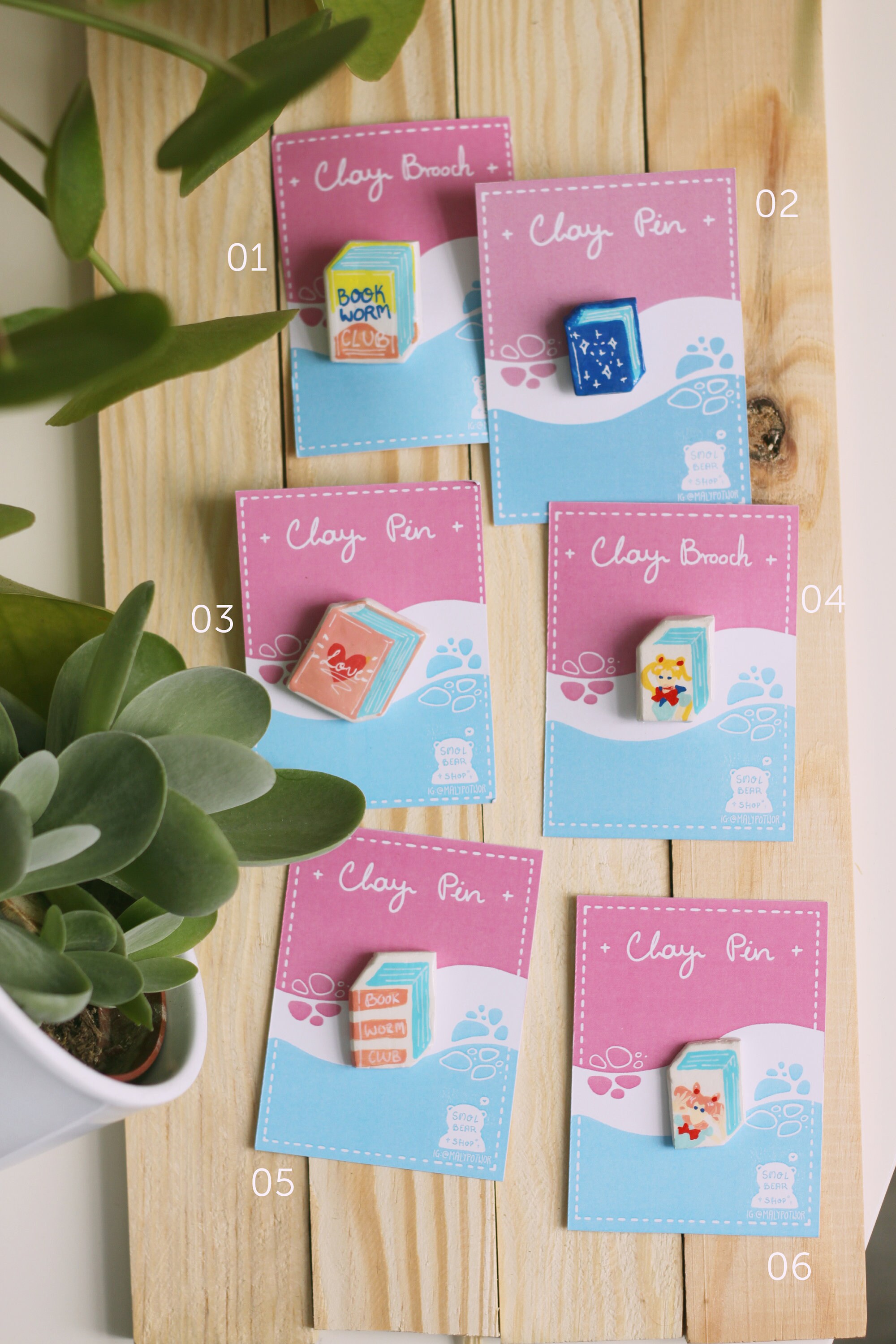 Cute Handmade Book Clay Pin/pinbook - Etsy