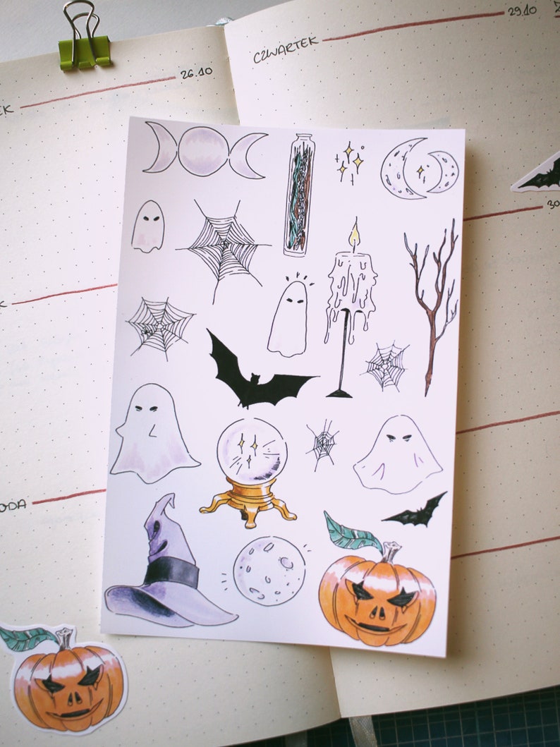 Spooky Sticker Sheet / Ghostly Sticker Sheet - Etsy