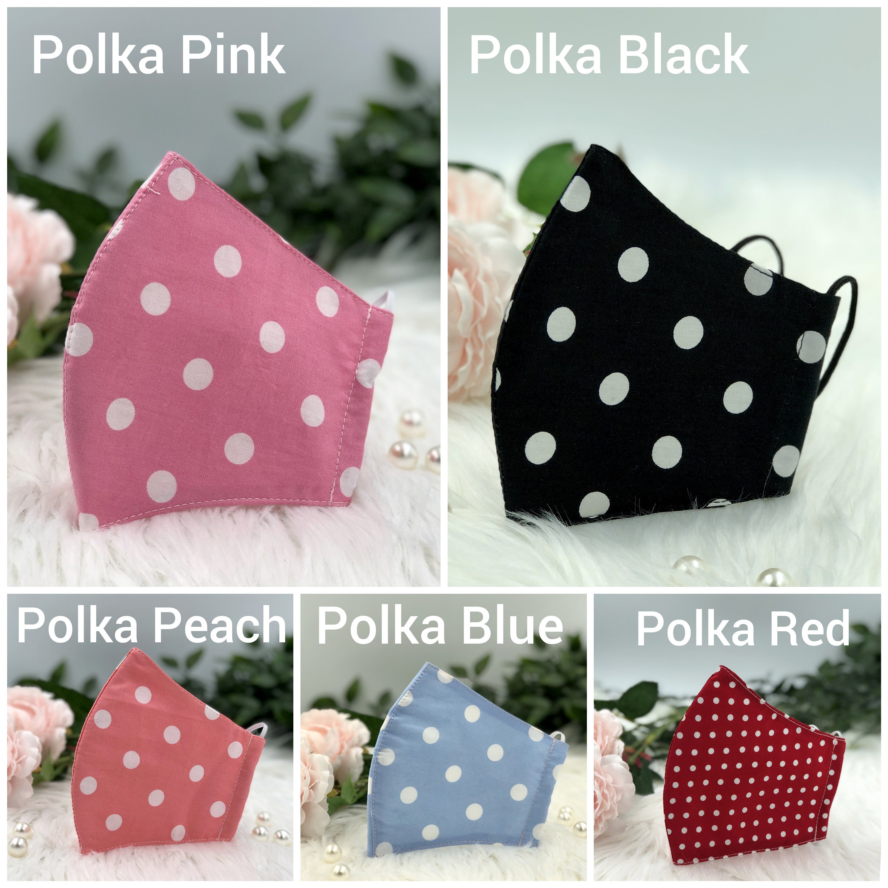 100% Cotton Cute Hand-made Face Mask With Filter Pocket Triple Layer ...
